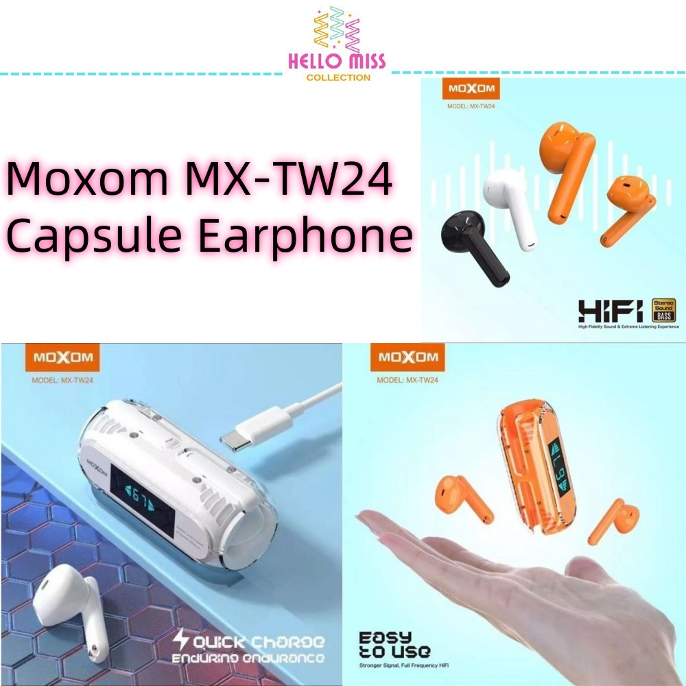 Moxom MX-TW24 Tws Wireless Bluetooth V5.2 Earphone Capsule Cyberpunk Design Earbuds | Shopee ...