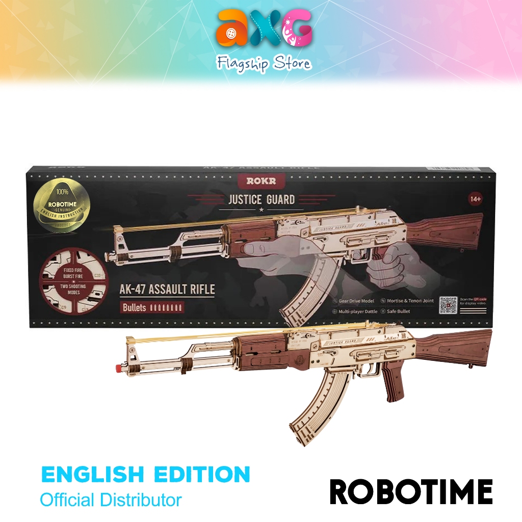 Robotime ROKR Justice Guard AK-47 Assault Rifle 3D Wooden Puzzles ...