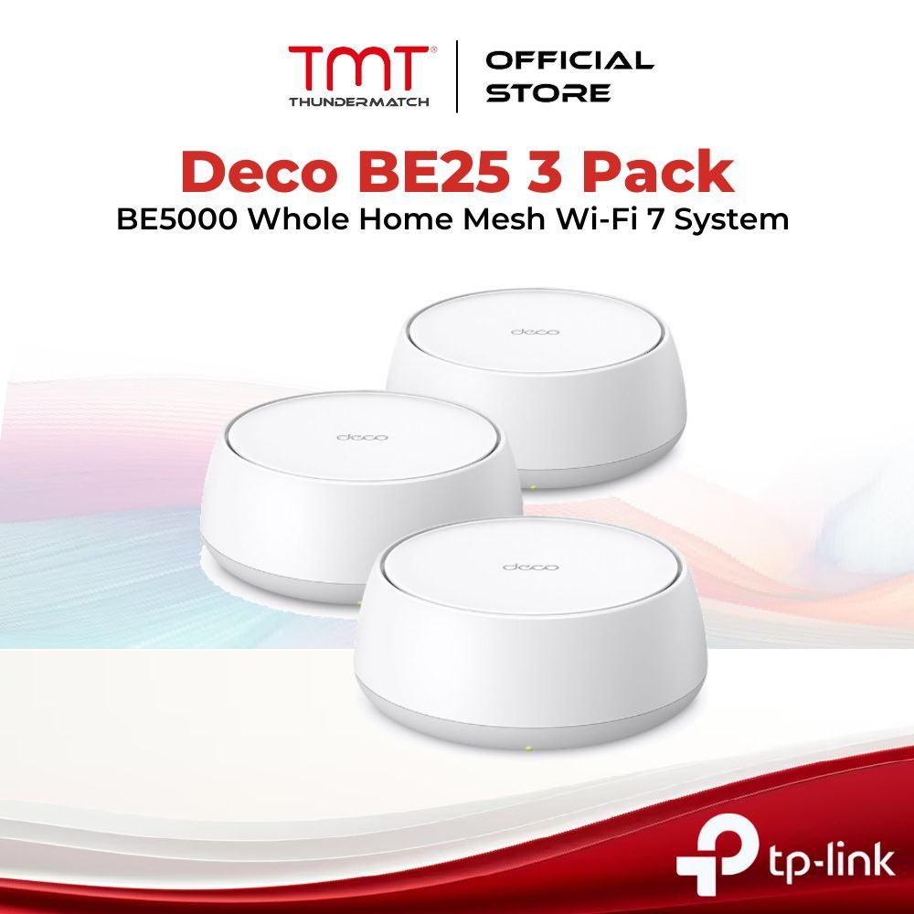 TP-Link Deco BE25 2 Pack / 3 Pack BE5000 Whole Home Mesh Wi-Fi 7 System ...