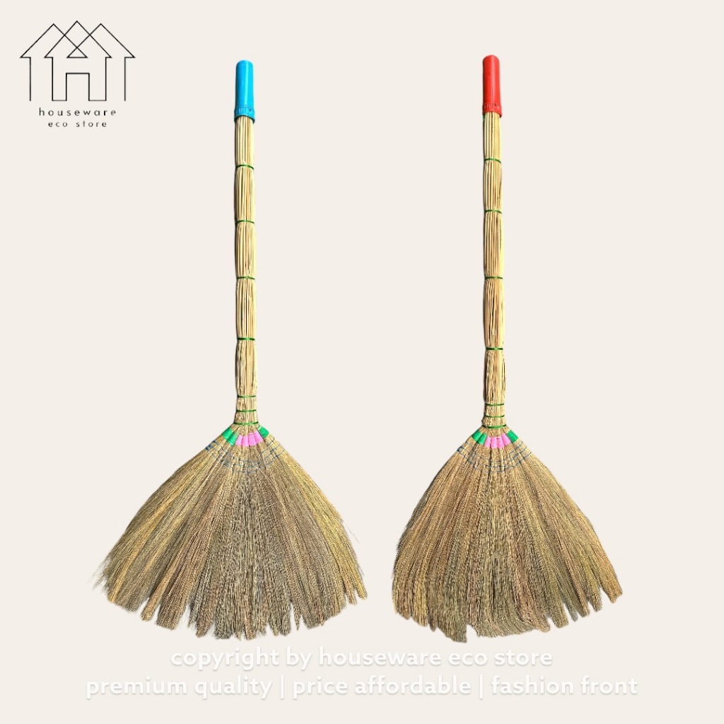 Bamboo Long Handle Paddy Broom / Penyapu Jerami Buluh / Penyapu Lantai ...