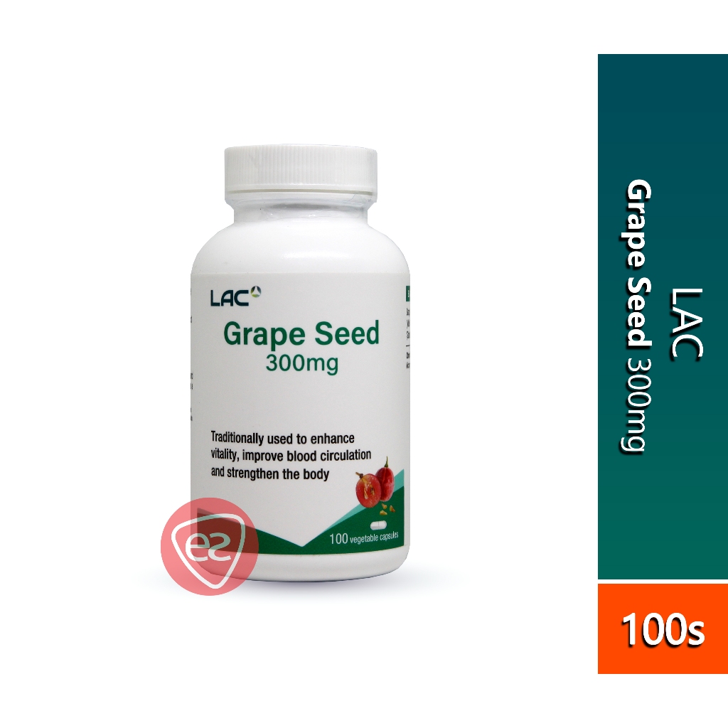 LAC Grape Seed 300mg Vegetable Capsule 100s (was known as GNC Herbal Plus Grape Seed Extract ...