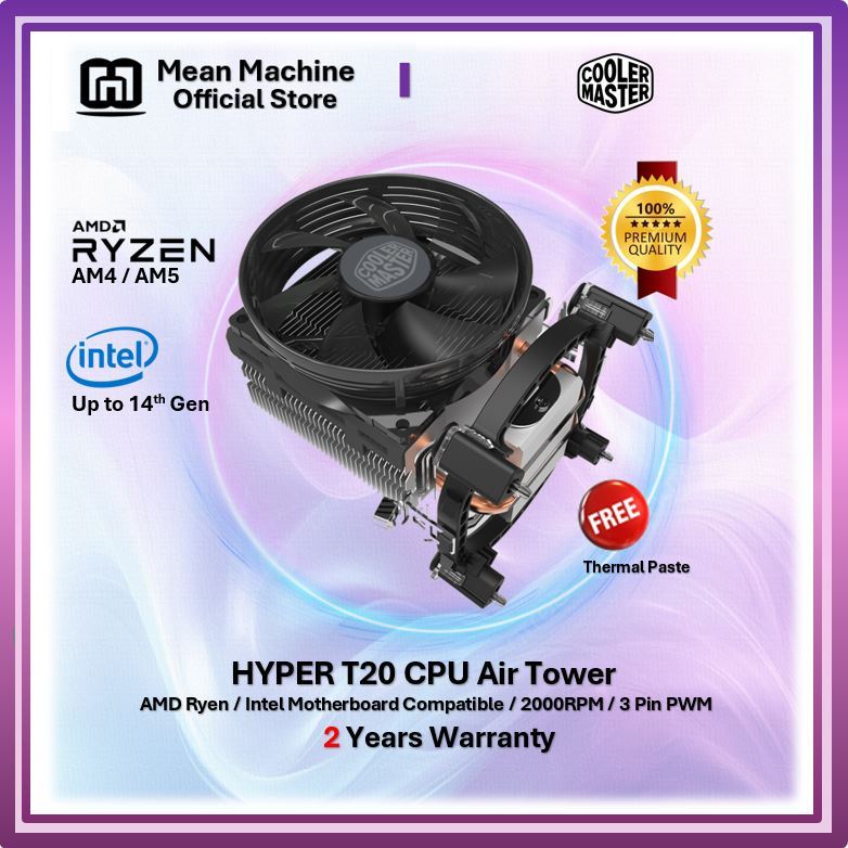 COOLER MASTER Hyper T20 CPU Air Tower Cooler with 2000 RPM (Support ...