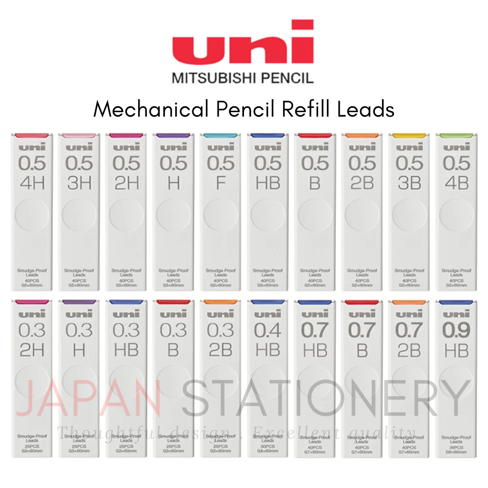 Uni Mitsubishi Mechanical Pencil Refill Leads 0.3/0.4/0.5/0.7/0.9 mm UL ...