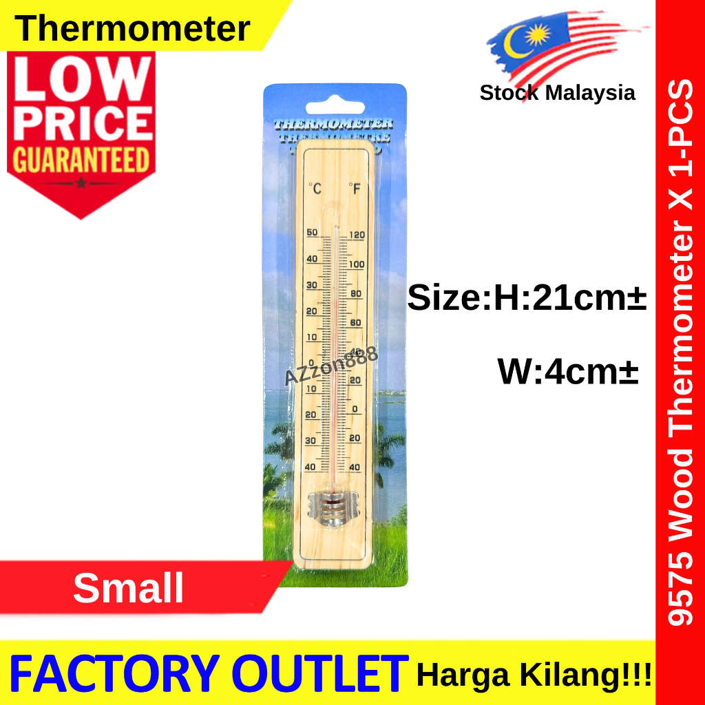 Wood Thermometer Temperature - Outdoor & Indoor Jangka Suhu Meter Bilik ...