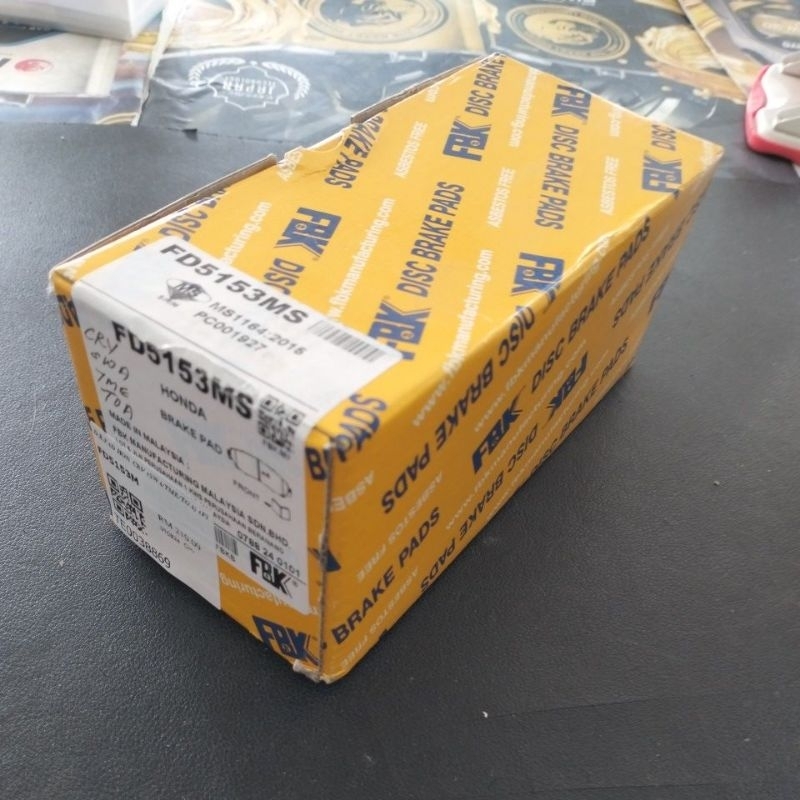 FBK HONDA CRV (SWA/TME/TOA) DISC BRAKE PAD FRONT FD5153MS | Shopee Malaysia