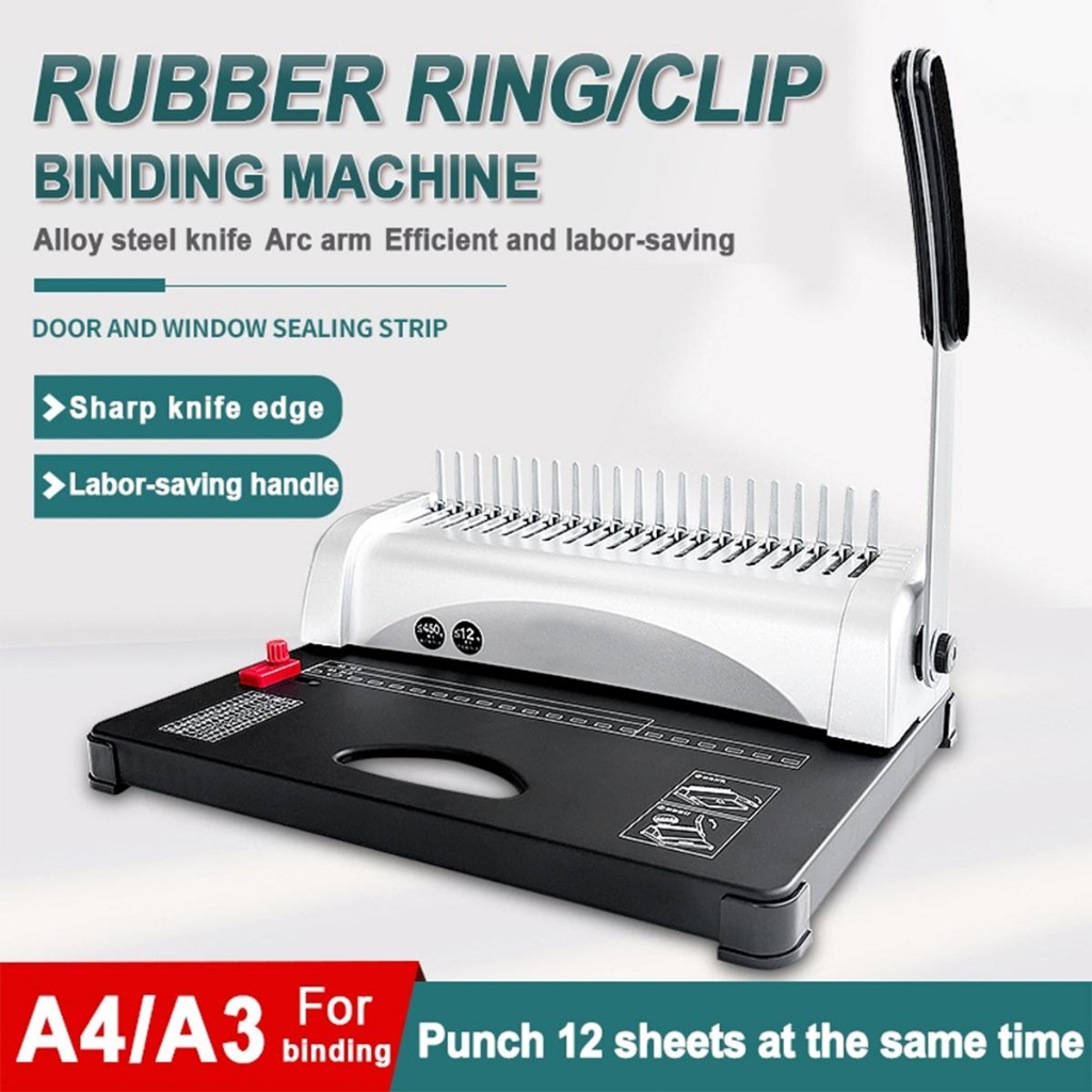 Binding Machine Heavy Duty Comb Binding Machine Strong Cutter A4/A3 Size Binding Machine Office ...