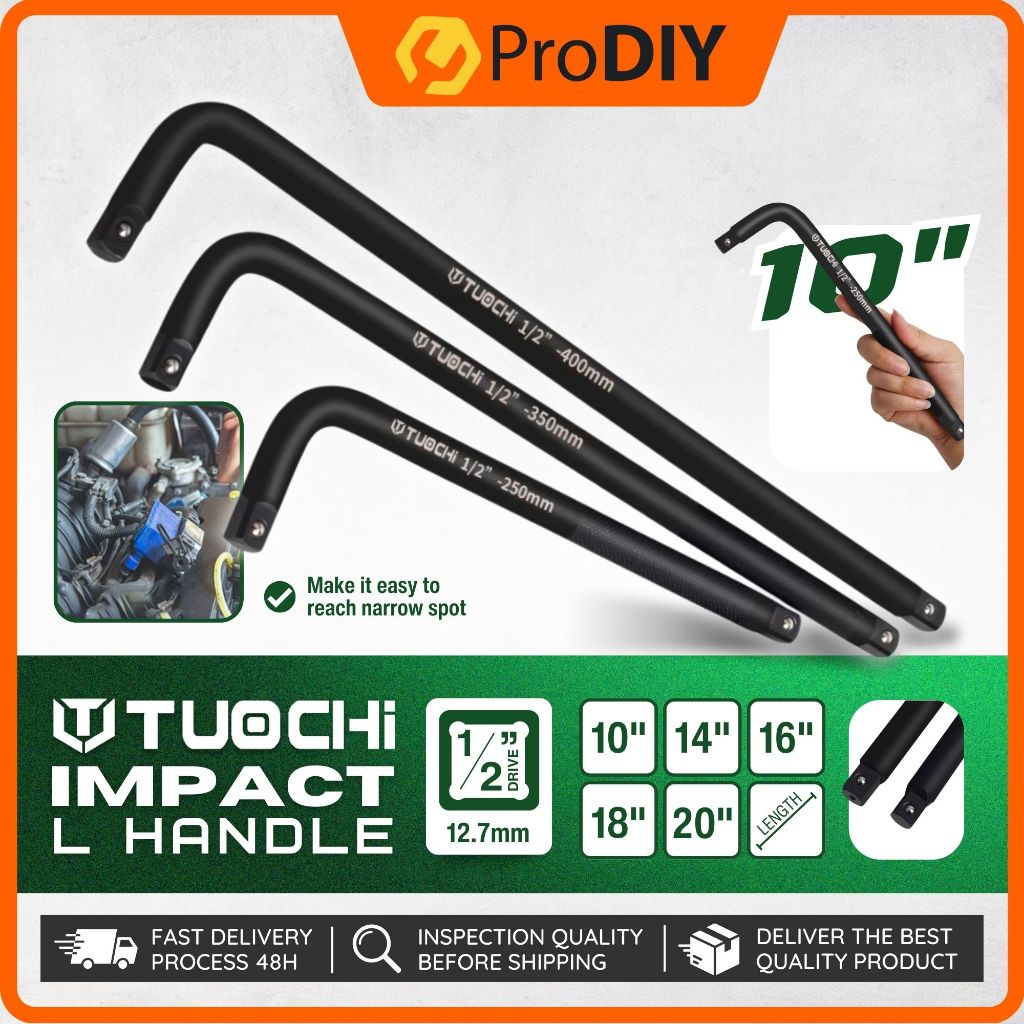 TUOCHI 1PCS Black 1/2 inch Square Head Impact L-Handle Wrench Spanner ...