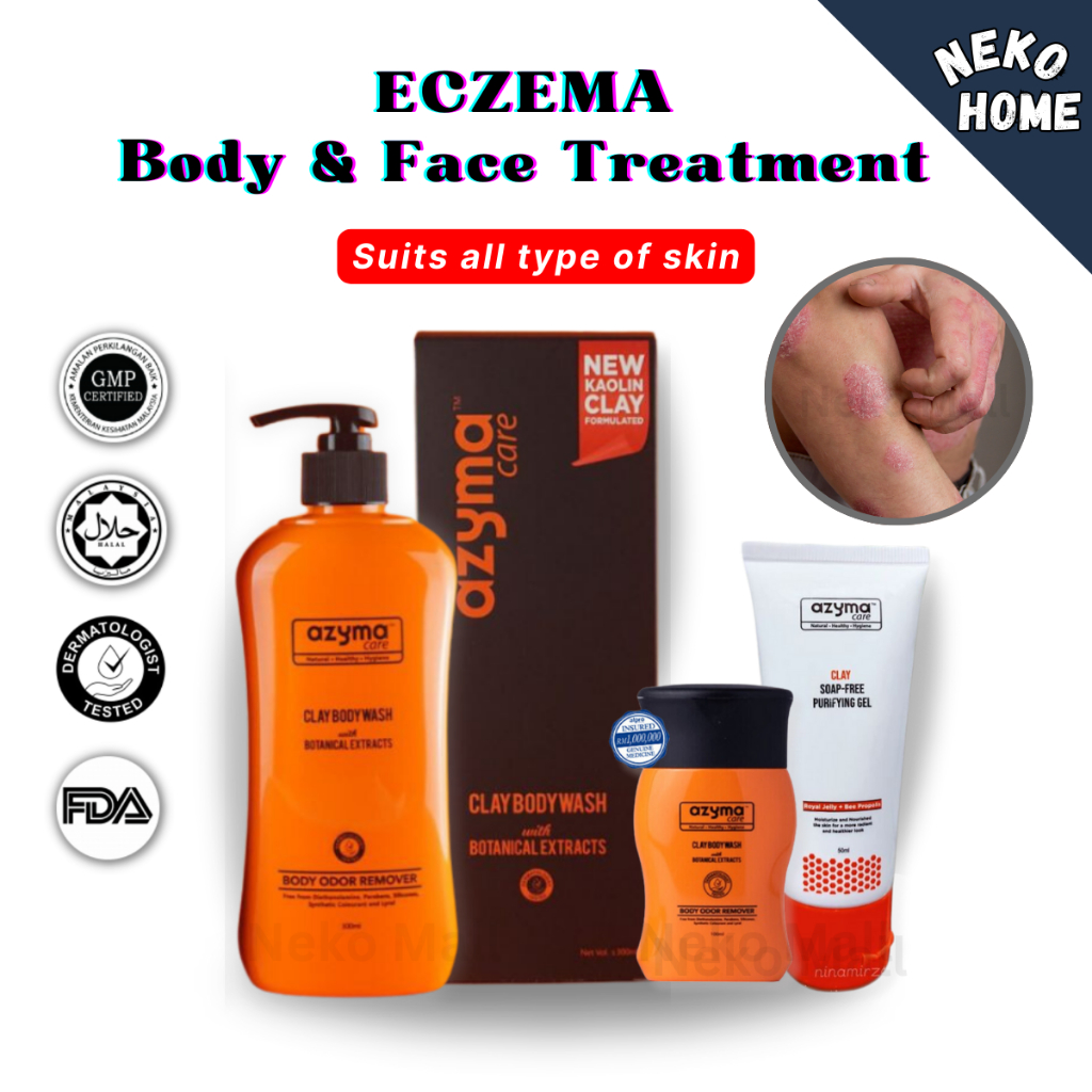 AZYMA Care Eczema Skin Sensitive Shower Clay Tanah Liat Body Wash ...