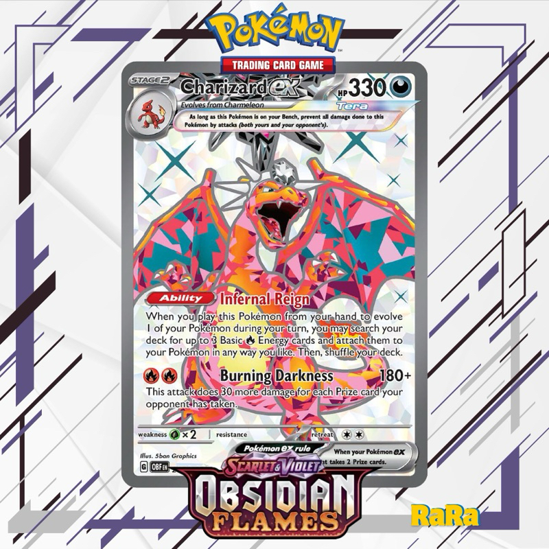 PTCG - Charizard ex - 215/197 - Full Art Secret Rare Scarlet & Violet ...