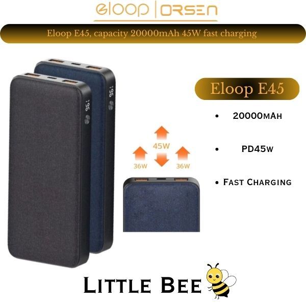 Orsen ELOOP E45 20000mAh 45W Powerbank QUICKCHARGE QC 3.0/4.0 + IP PD Fast Charging + Huawei ...