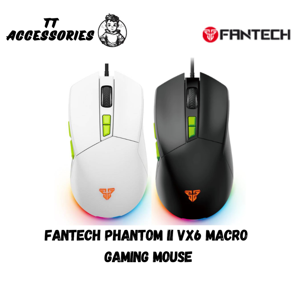 Fantech Phantom II VX6 Marco Gaming Mouse - Black & White | Shopee Malaysia