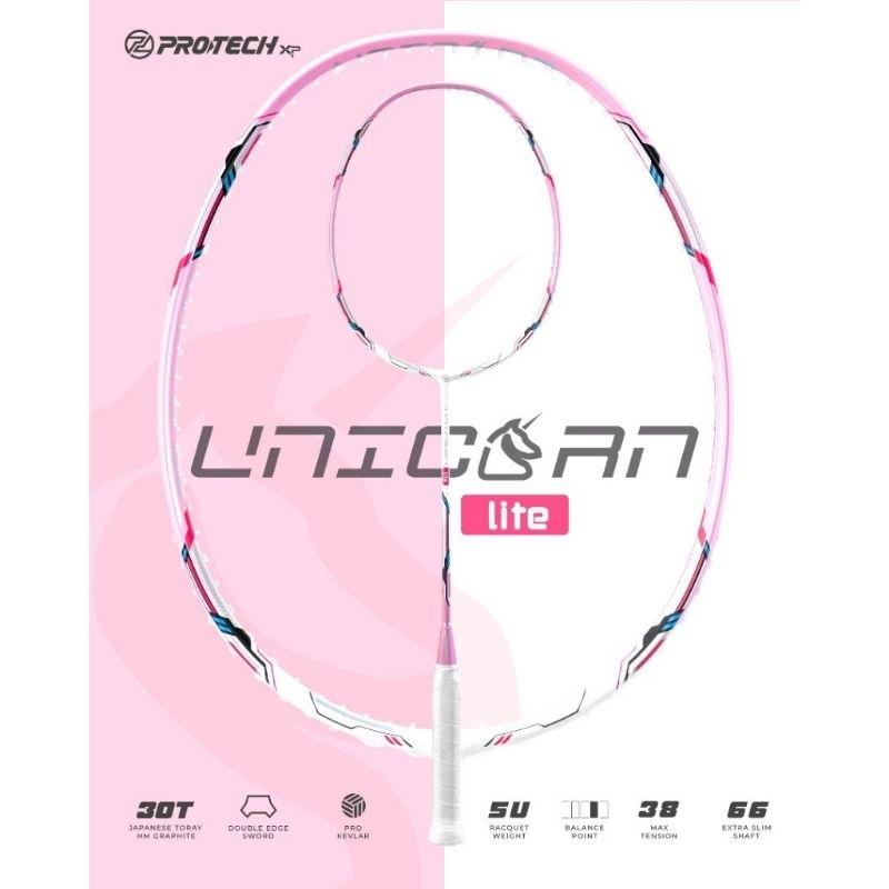 PROTECH 5U MAGIC UNICORN LITE | MAX TENSION 38 LBS Badminton Racket For ...