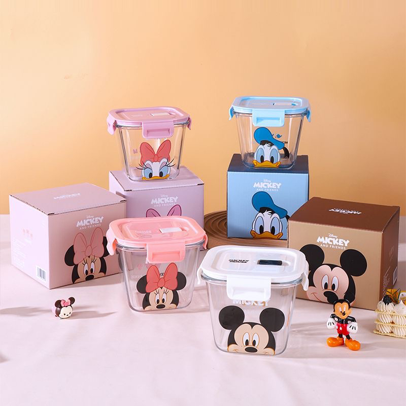 Disney Mickey Minnie Glass Food Storage Containers with Locking Lids ...