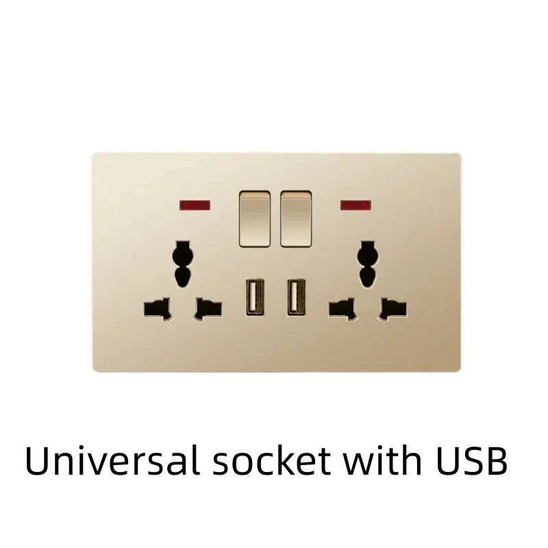 Universal 18W Type-C Plug Quick Charge Double 3pin Power Outlet,UK ...