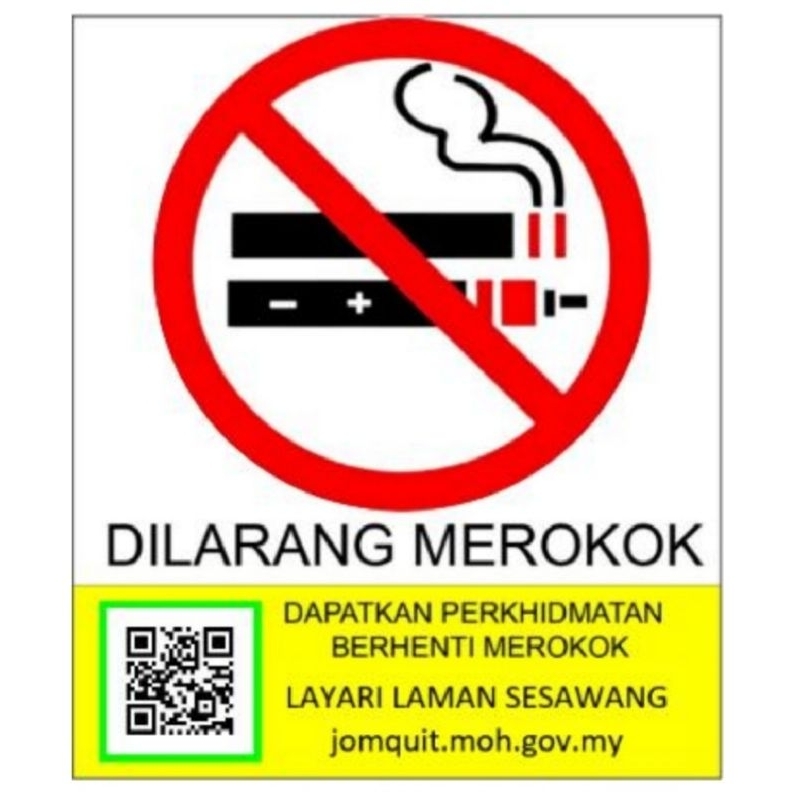 Tanda Larangan Merokok Baru 2024 (Akta 852). Signage NO SMOKING ...
