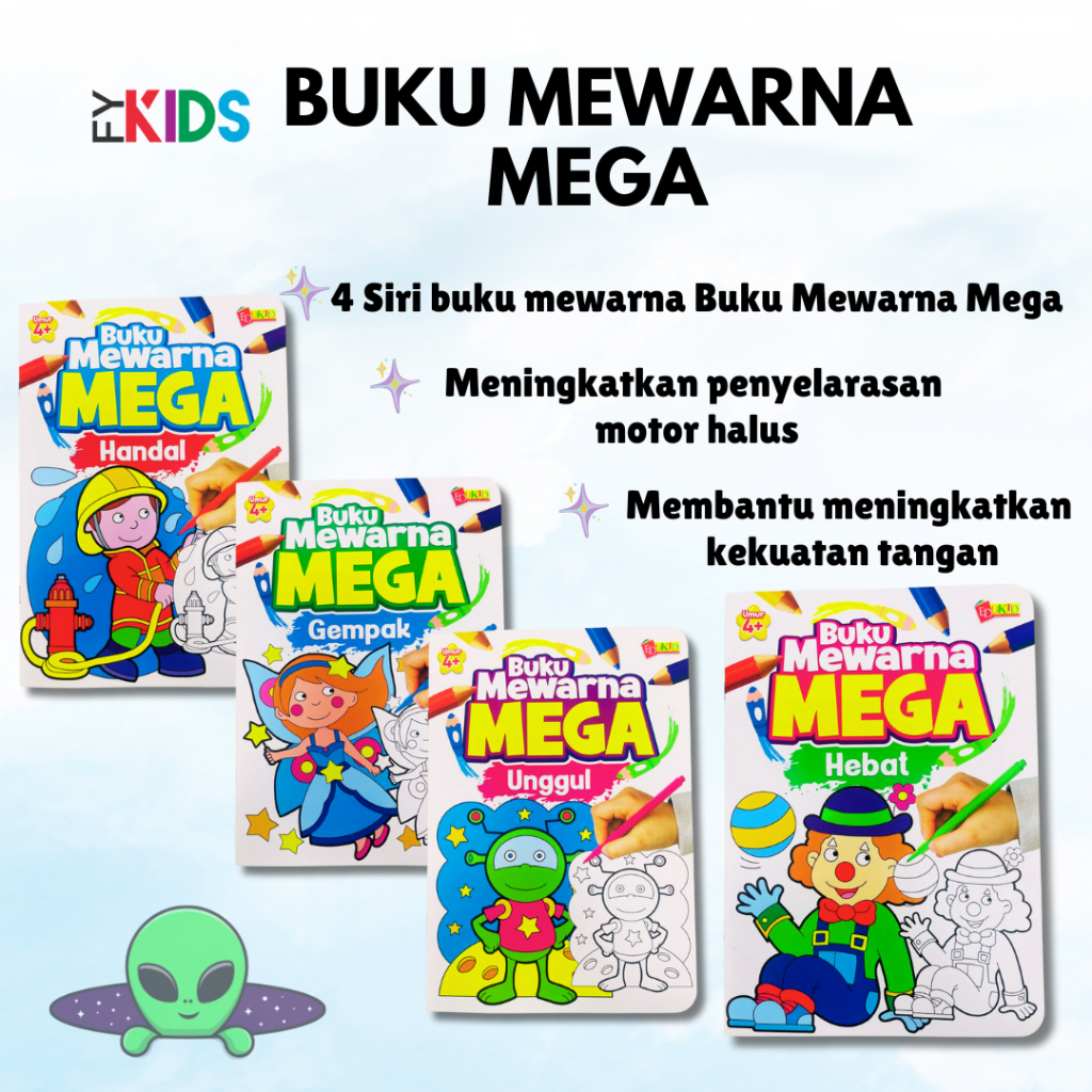 FYKIDS - BUKU MEWARNA MEGA - Buku Kanak- Kanak - Buku Aktiviti ...