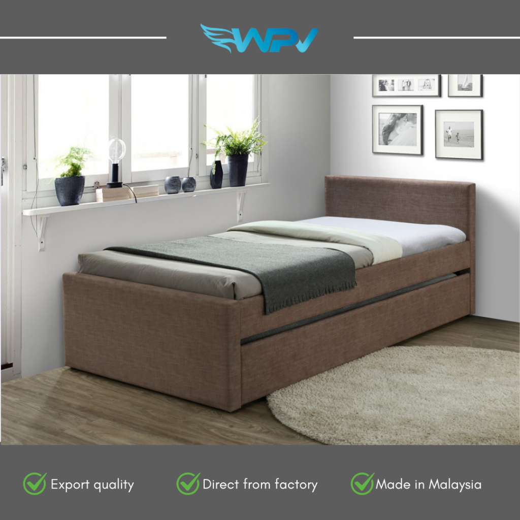 Bed Frame ~ Best SOHO Fabric Single Bed with Trundle / Katil Single ...