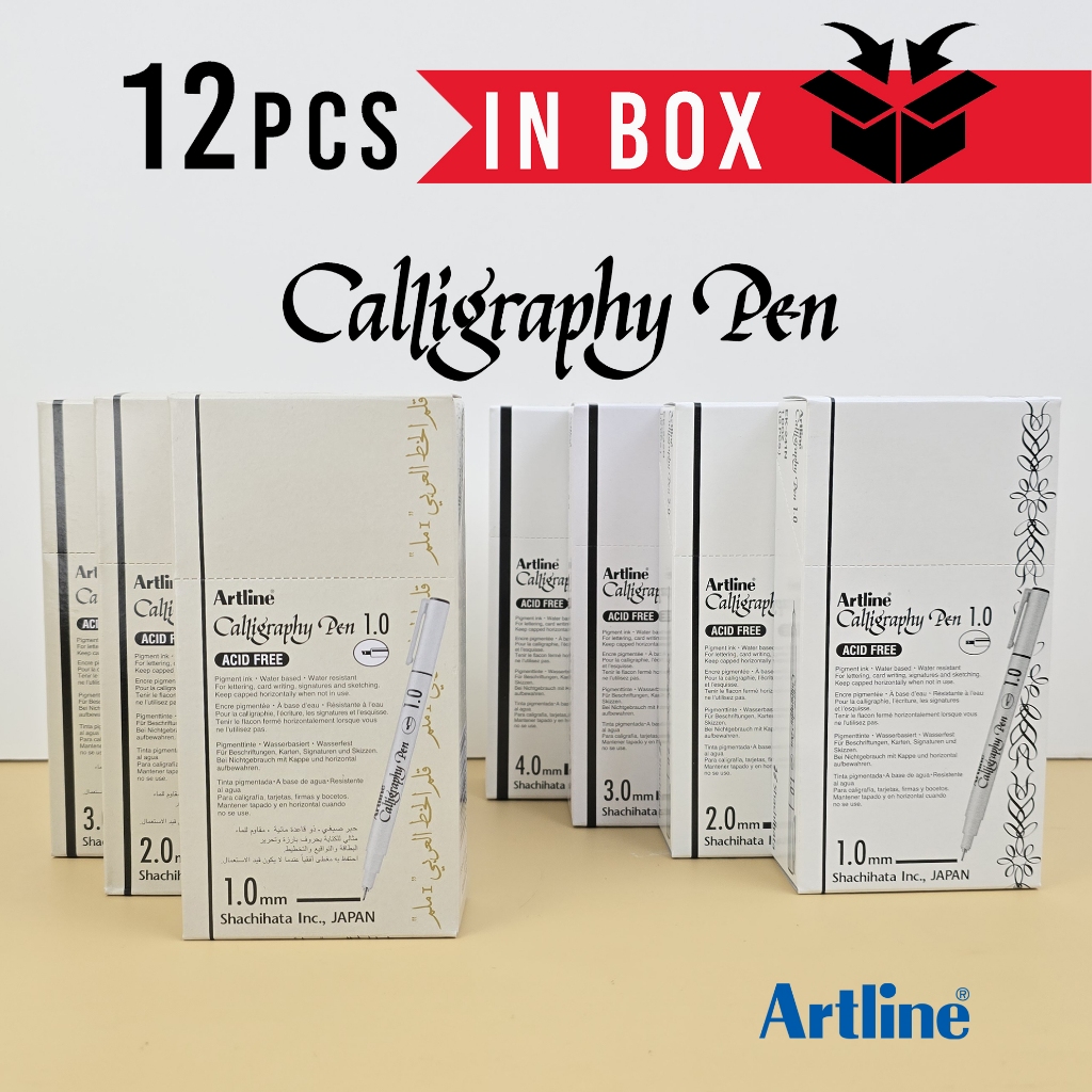 Artline Calligraphy pens (12's in box) | Shopee Malaysia