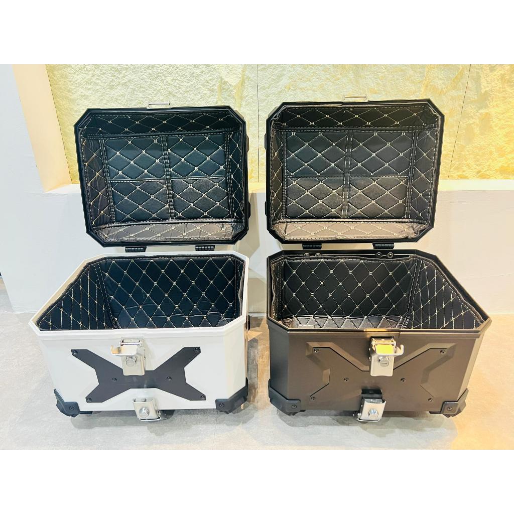 SMRT ALUMINIUM TOP BOX HEAVY DUTY WHITE BLACK BOX 36L 45L 55L SIAP BASE ...