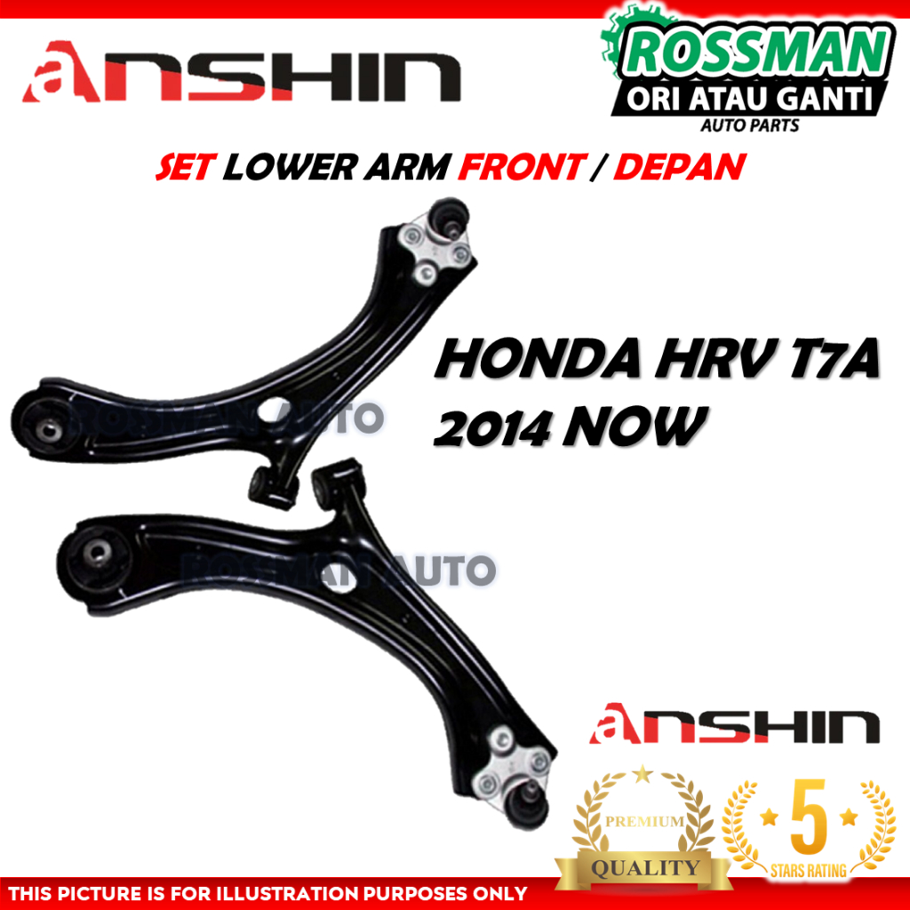 ANSHIN LOWER ARM SET HONDA HRV T7A 2014 NOW LOWER ARM PREMIUM QUALITY ...