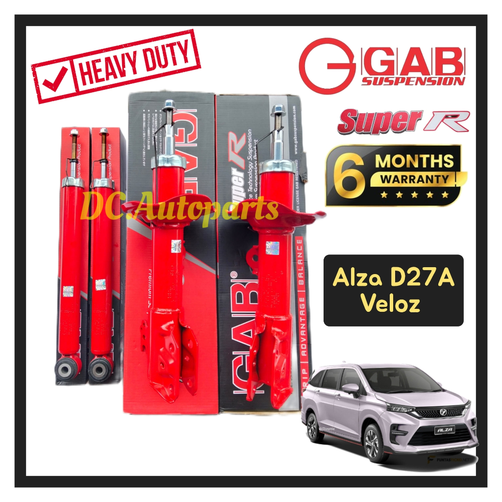 ORIGINAL GAB SUPER R HEAVY DUTY PERODUA ALZA D27A 2022-2025 FRONT OR REAR SHOCK ABSORBER SPORT ...