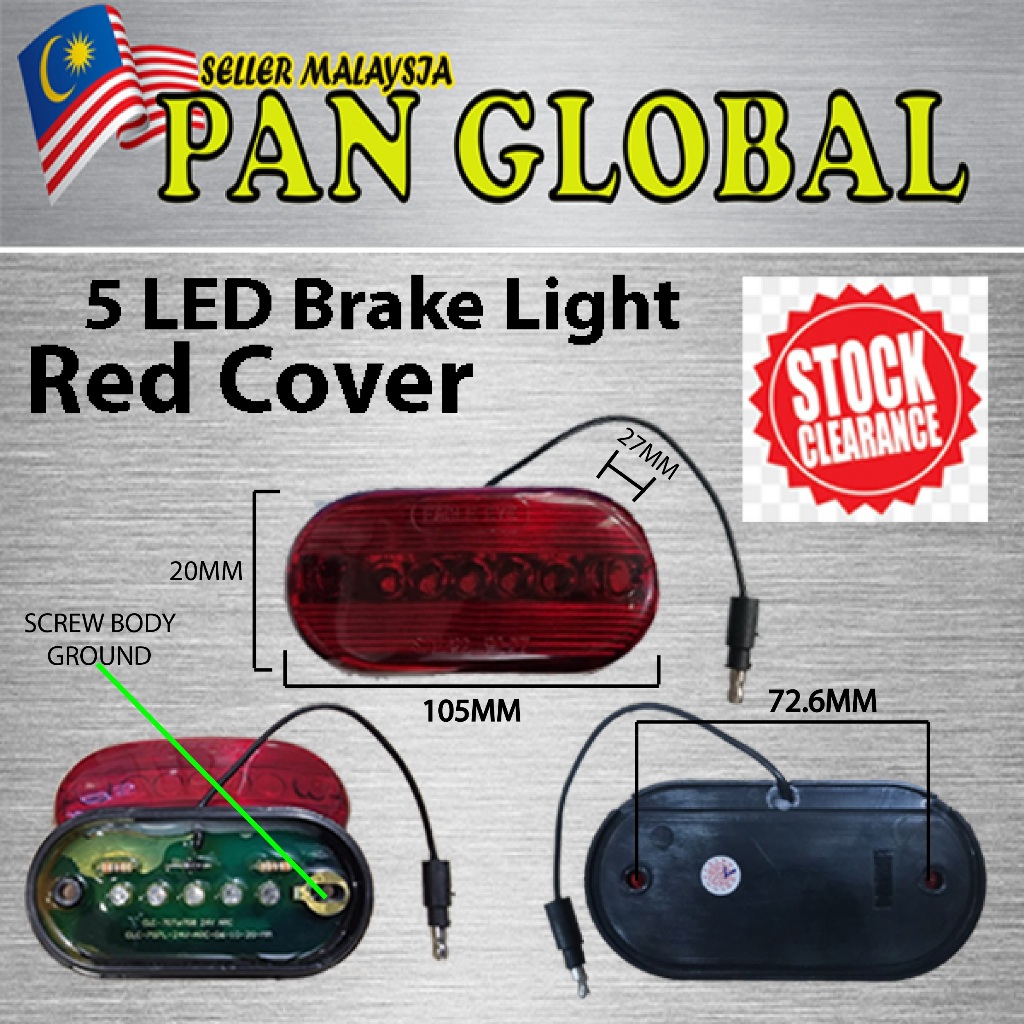 24V 5 LED BRAKE LIGHT FOR TRUCK FOR BUS ALL 24V VEHICLE #LED BRAKE ...