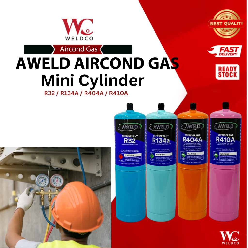 AWELD GAS Aircond R32 /R134A/ R404A/ R410A / Mini Size/ Baby Cylinder | Shopee Malaysia