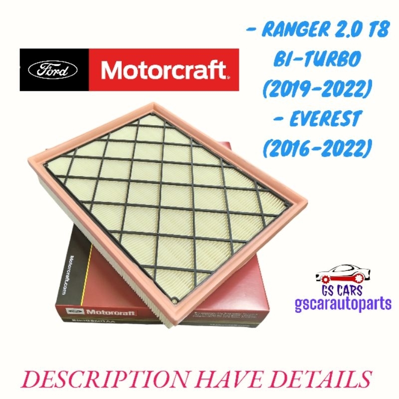 READY STOCK ford motorcraft engine air filter ranger t8 2.0 bi-turbo ...