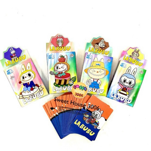 Labubu Trading Cards 1Box 24pcs Tattoo Sticker Childhood Toys Mainan ...