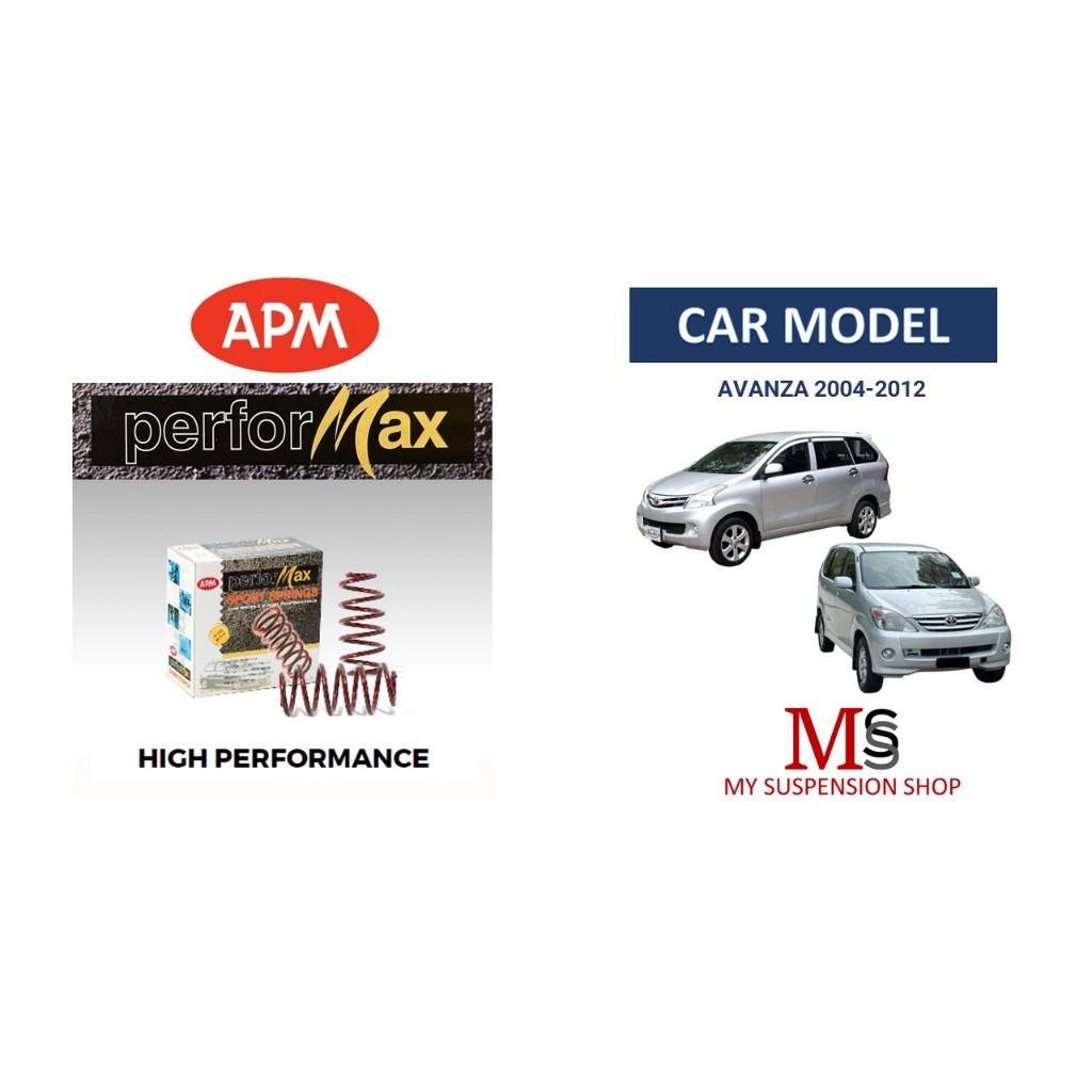 (APM Performax) Toyota Avanza 2004-2012 Heavy Duty Sport Spring, Coil ...