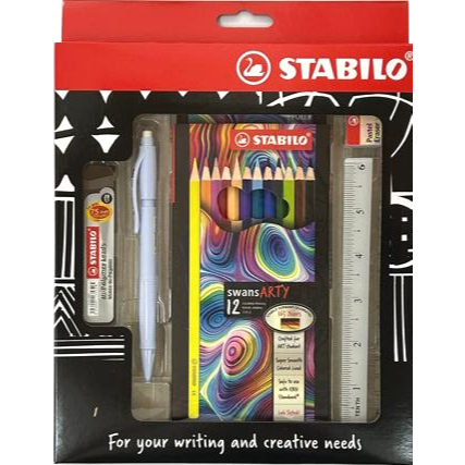 Stabilo Stationery Set Swan Arty 12 Colored Pencils Mechanical Pencils ...