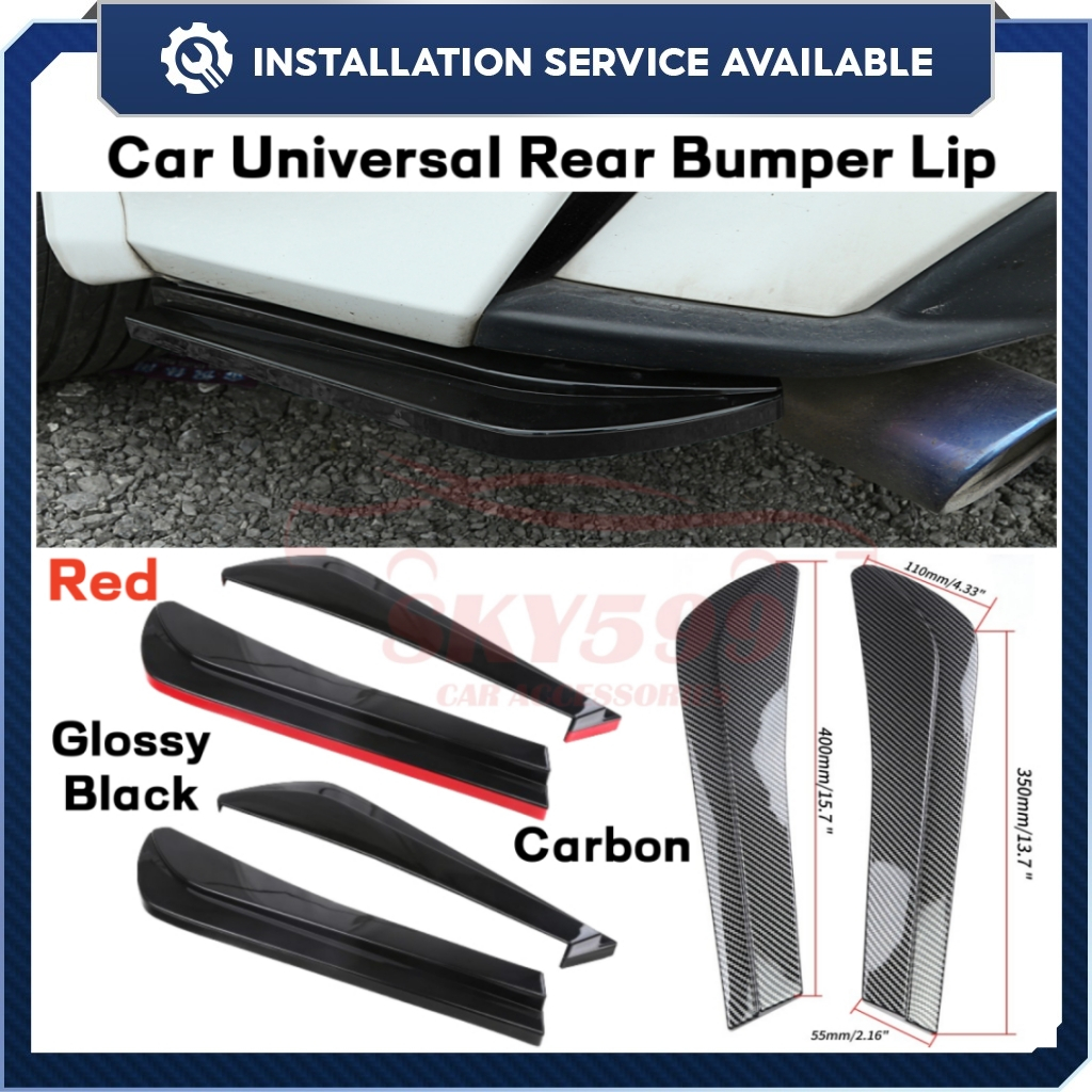 Car Universal Rear Bumper Lip Spoiler Diffuser Splitter Scratch ...