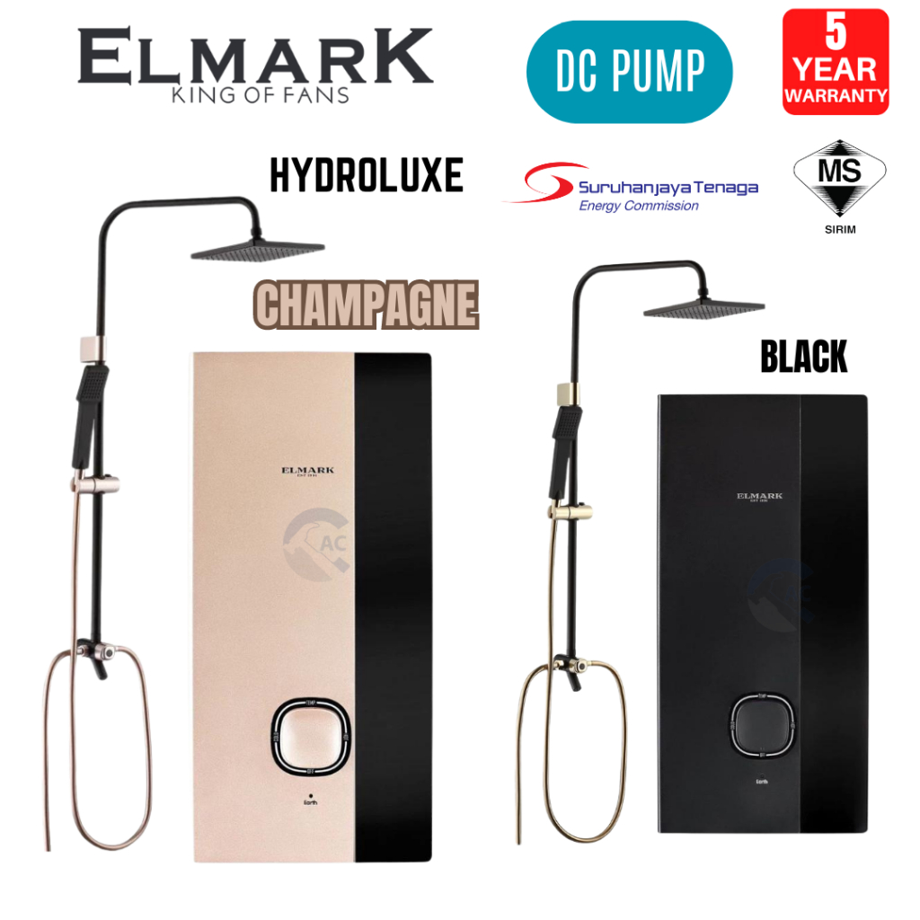 ELMARK HYDROLUXE SILENT DC PUMP | INSTANT WATER HEATER | CHAMPAGNE ...