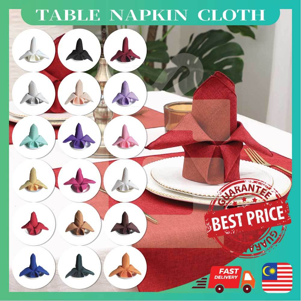 [𝐏𝐚𝐥𝐢𝐧𝐠 𝐌𝐮𝐫𝐚𝐡] 🔥 Plain Colorful Table Napkin Cloth Dinner Banquet ...