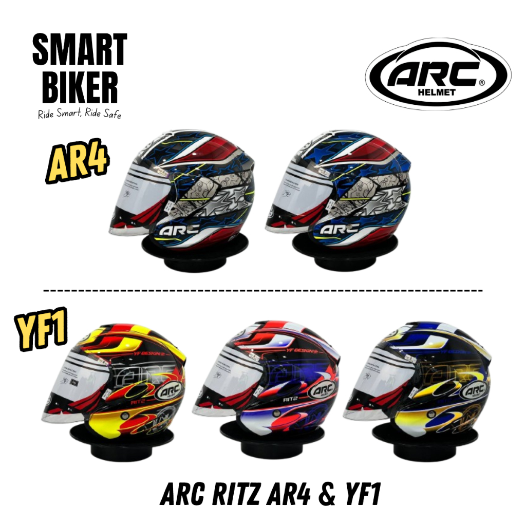 ARC Ritz AR4 YF1 Helmet Motorcycle 100% Original SIRIM Approved JPJ ...