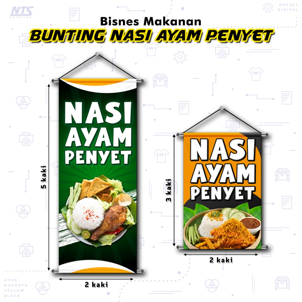 READY DESIGN BUNTING NASI AYAM PENYET - PENIAGA KEDAI / GERAI / MAKANAN ...
