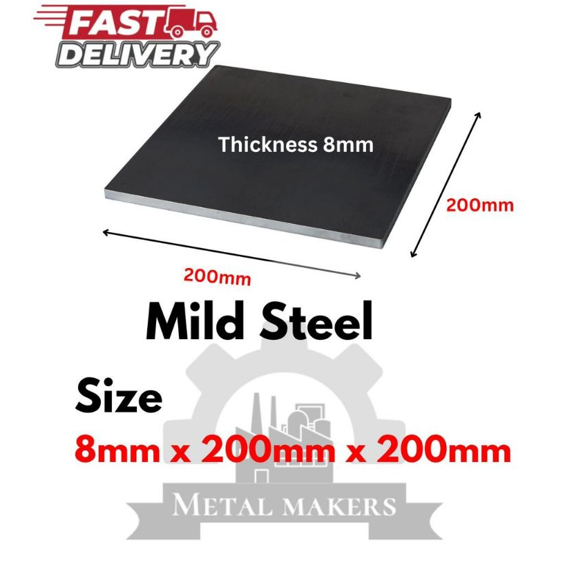 Mild Steel Plate ( 8mm tebal x 200mm x 200mm ) Plate Besi | Shopee Malaysia