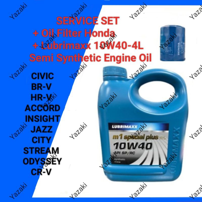 Honda Oil Filter +Lubrimaxx 10W40-4L Engine Oil SERVICE Set Honda Civic CITY ACCORD Jazz Odyssey ...