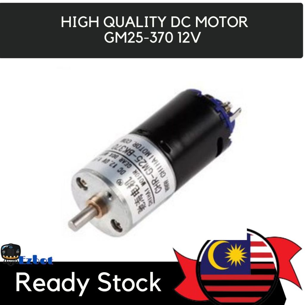 Ready Stock Black Leather 370 Strong Magnetic DC Gear Motor Model GM25 ...