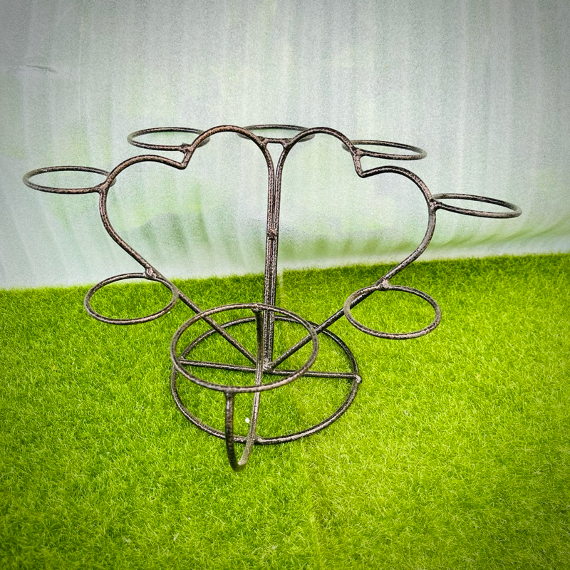 7+1 holes Cactus & succulents Stand Rack Iron Metal chrome Display ...