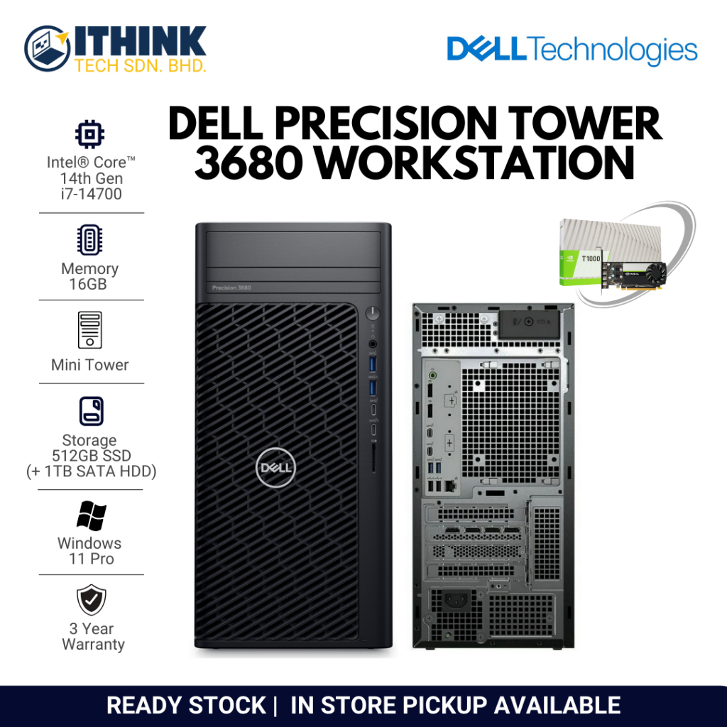 DELL PRECISION 3680 TOWER WORKSTATION (I7 14TH GEN 14700, 16GB, 512GB ...