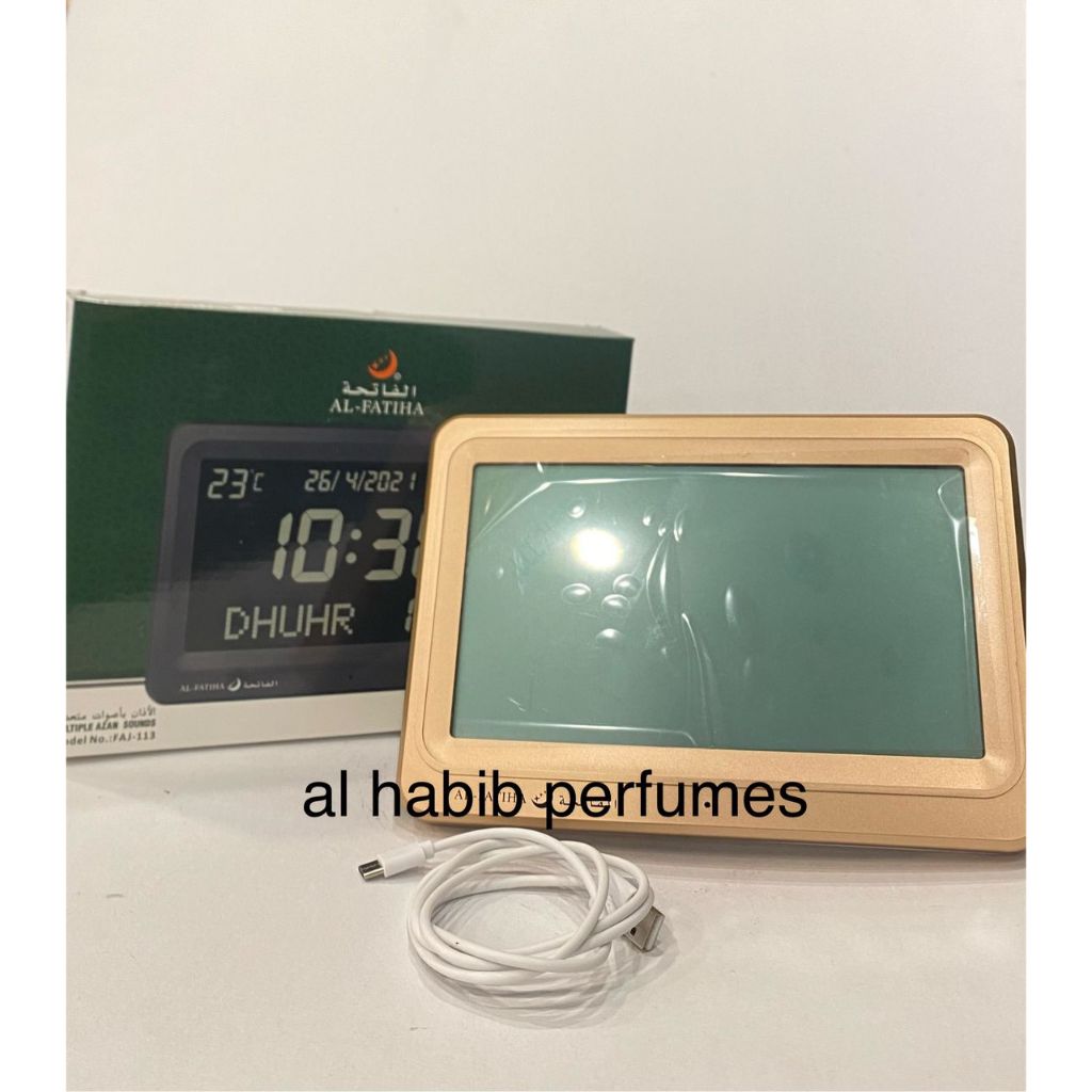 Azan Clock Al-Fajia Larger LCD Screen 8 Athan Sounds Multi-languages ...