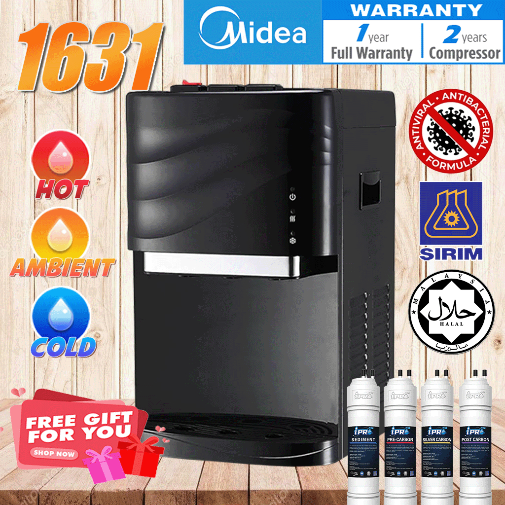 Midea Mild Alkaline Water Dispenser Penapis air 3 Suhu Hot Normal Cold ...