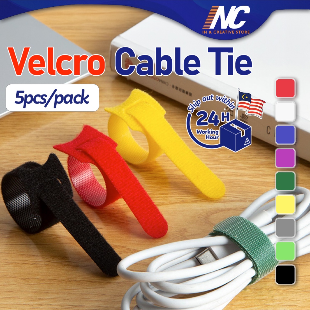 Velcro Cable Tie - Cable Organizer wire management | Shopee Malaysia