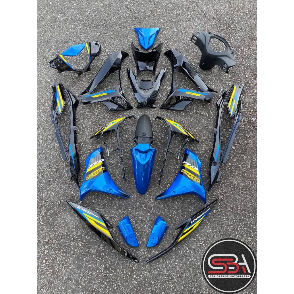 COVERSET BODYSET MODENAS KRISS MR3 DRUM BLUE BLACK BIRU HITAM SIAP ...