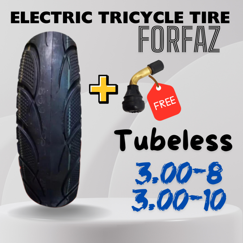 FREEGIFT tayar 3.00-8 tubeless basikal elektrik tyre 3 wheel electric ...