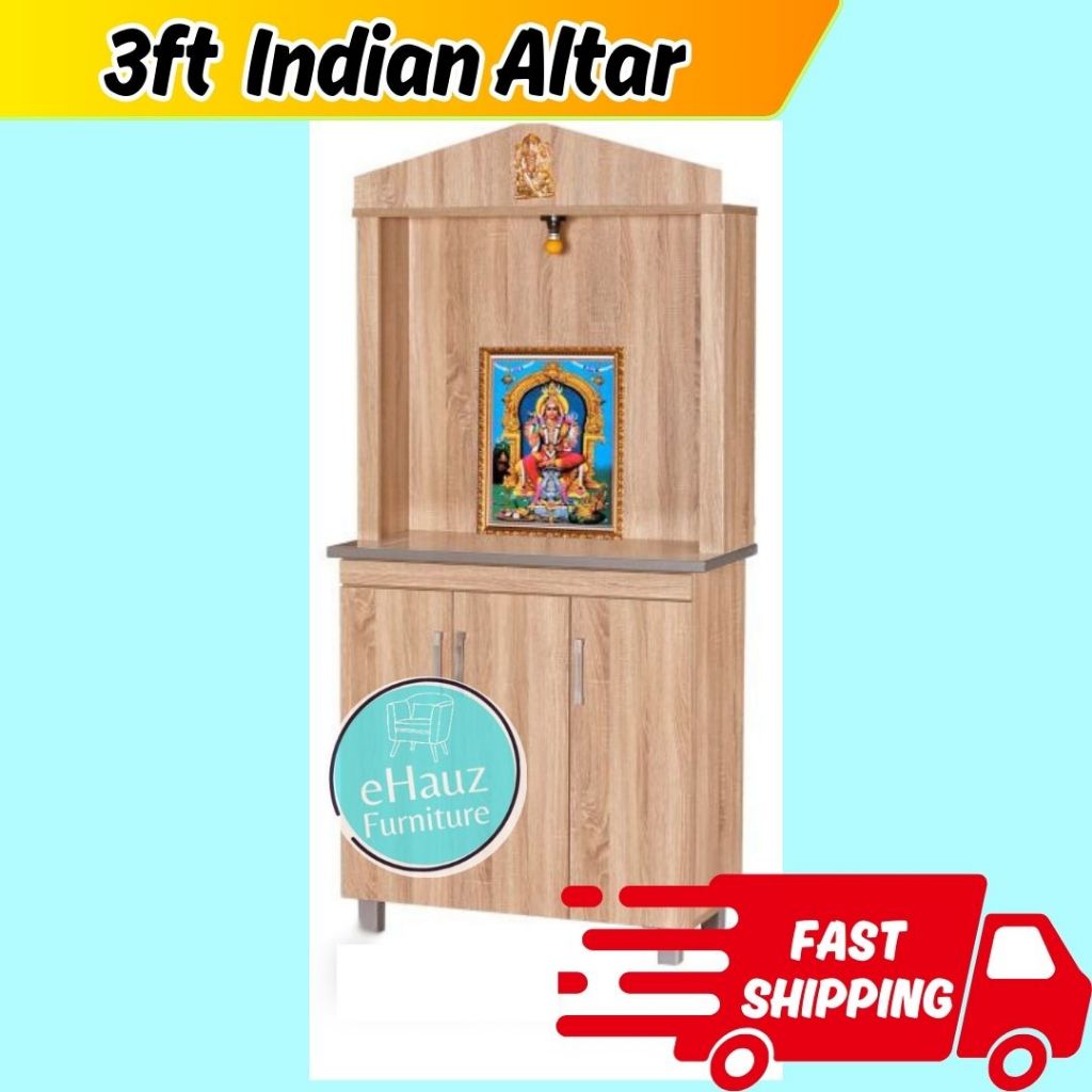 eHauz Classic Full Plywood 3ft Indian Altar- Almari Sembahyang Indian ...