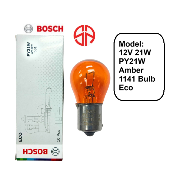 12V PY21W 21W Signal Amber Bosch 1987302812 Eco Signal Direction ...