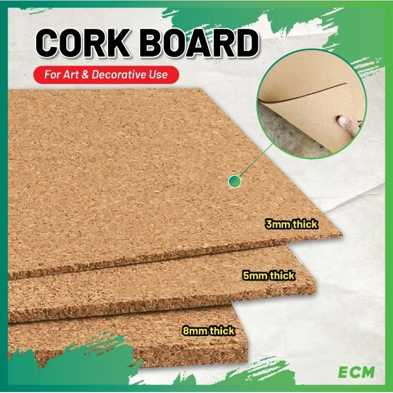 60CM X 90CM QUALITY NATURAL CORK BOARD / CORK SHEET FOR ART ...