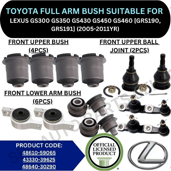 LOWER ARM, UPPER ARM, BALL JOINT, REAR ARM BUSH, STABILIZER LINK (SET ...